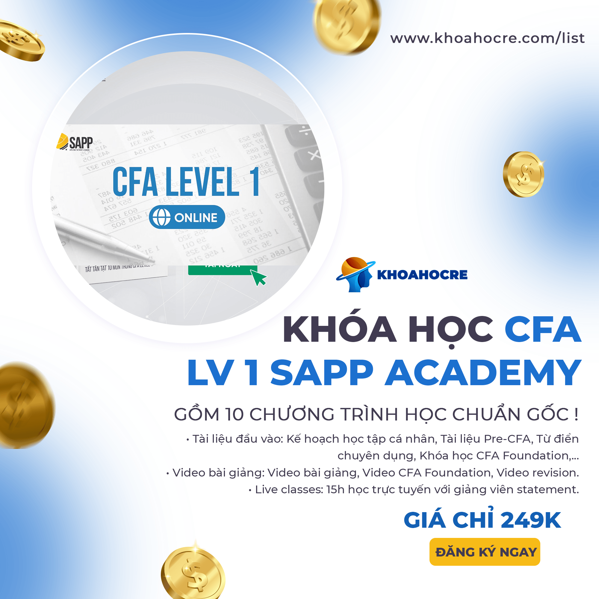 Khóa Học CFA Level 1 Online SAPP ACADEMY 2022