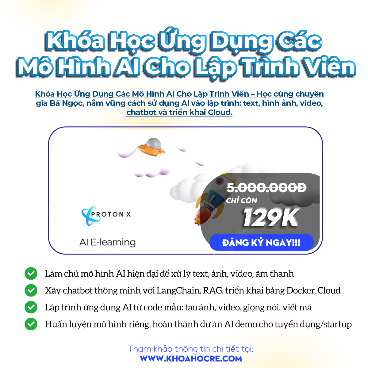 Khóa Học Ứng Dụng Các Mô Hình AI Cho Lập Trình Viên ProtonX