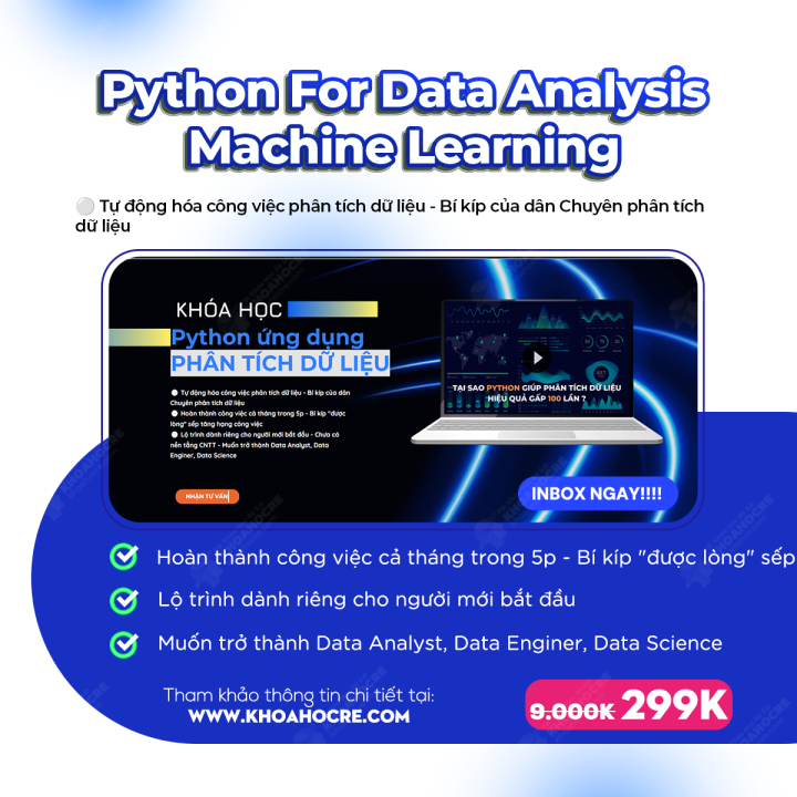 Khóa Học Python For Data Analysis & Machine Learning Cole.vn – Khóa Học Rẻ